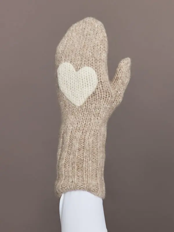 KERRI ROSENTHAL Patch Wool Mittens - Camel