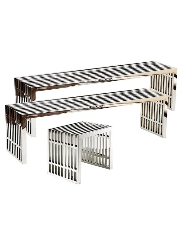 MODWAY Gridiron Benches, Set Of 3