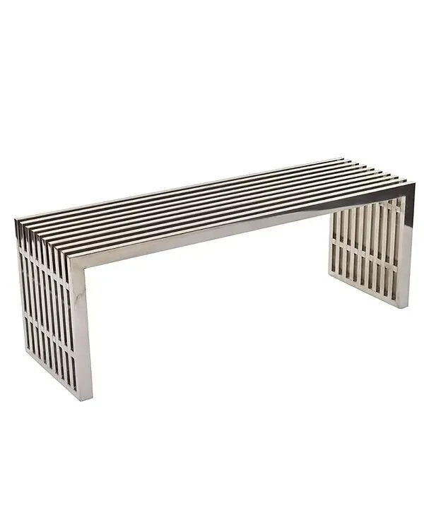 MODWAY Gridiron Medium Stainless Steel Bench - Silver