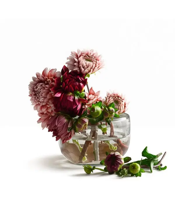 THE COLLECTIVE HOME Floral Flower Frog Low Vase