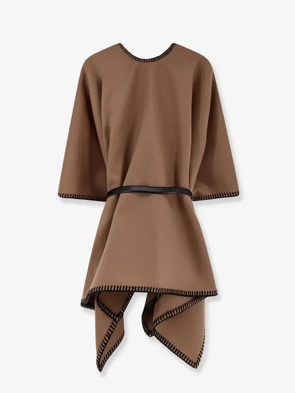 Max Mara Mxacolomba Virgin Wool Cape With Belt