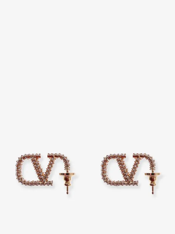 Valentino Garavani Vlogo Signature Swarovski Crystal Earrings - Gold