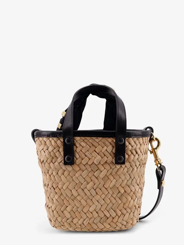 Sacai Raffia And Leather Crossbody Bag