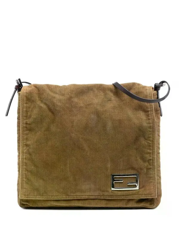 Fendi 2000-2010 Corduroy Shoulder Bag - Brown