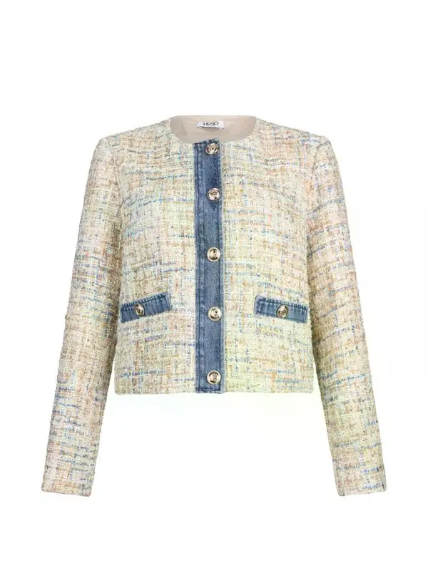 Liu Jo Bouclé Jacket With Denim Trim