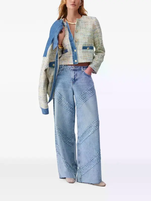 Liu Jo Bouclé Jacket With Denim Trim