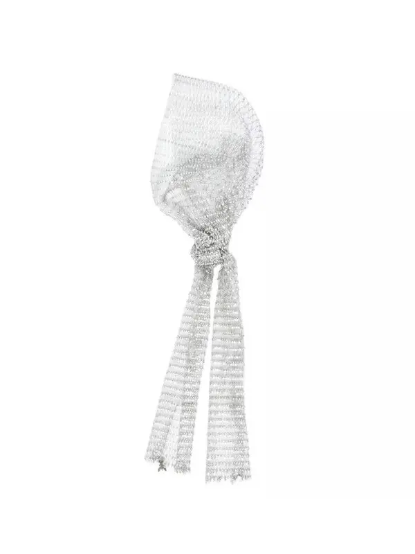 Patrizia Pepe Jewelled Mesh Headdress - Silver