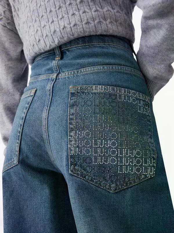 Liu Jo Rhinestone Embellished Straight-leg Jeans