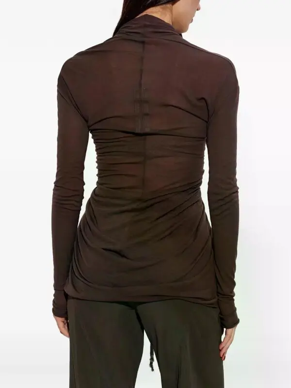 Rick Owens Draped V-neck Top - Brown