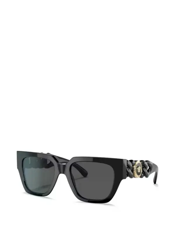 Versace Chain-design Square-frame Sunglasses - Black