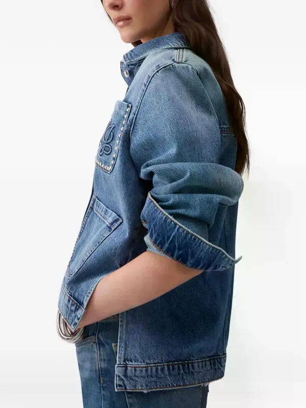 Liu Jo Logo-detail Studded Denim Jacket