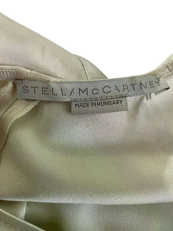 Stella McCartney Off-white Silk Long-sleeve Belted Jumpsuit