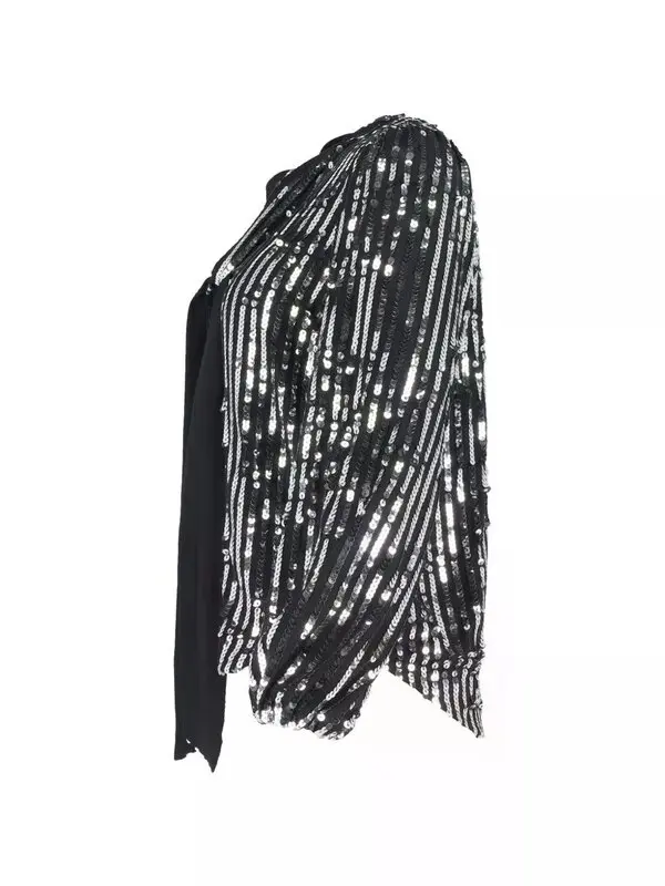 Rixo Striped Sequin Top