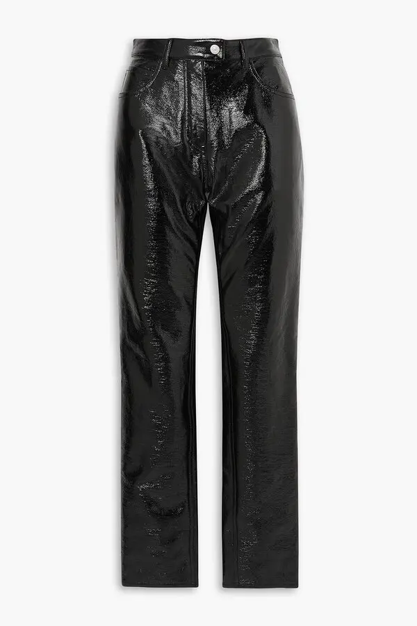 COURREGES Coated Cotton-blend Slim-leg Pants