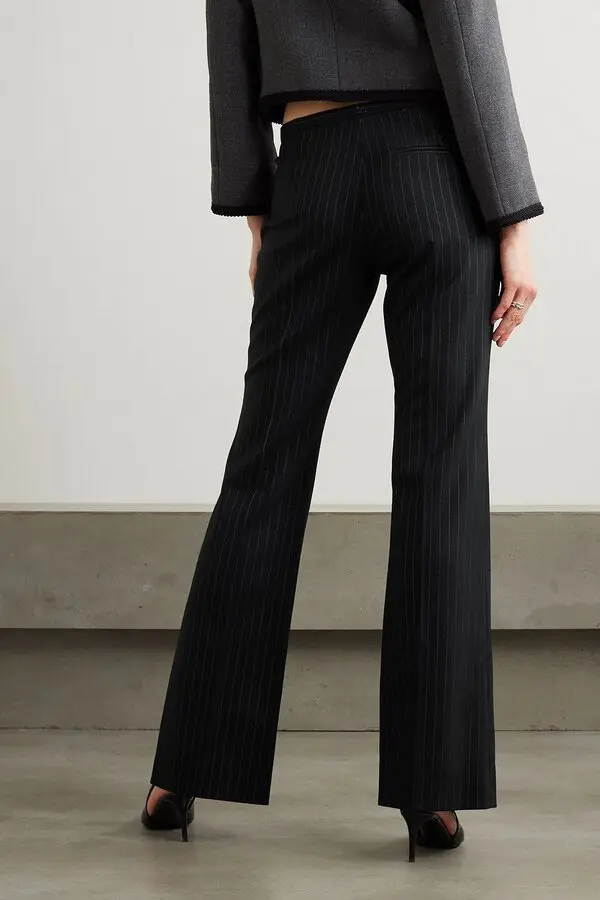 COURREGES Pinstriped Stretch-wool Flared Pants