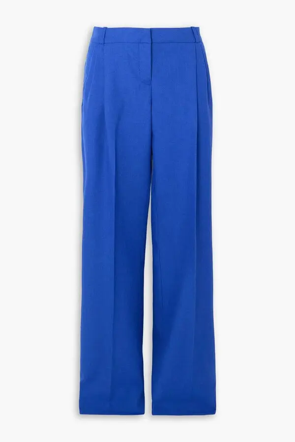 Coperni Pleated Wool Straight-leg Pants - Bright Blue