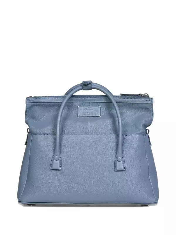 MAISON MARGIELA Grained Leather Tote Bag - Blue
