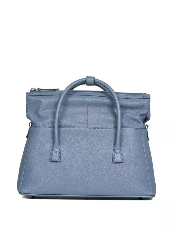 MAISON MARGIELA Grained Leather Tote Bag - Blue