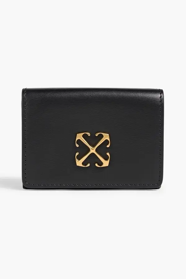 Off-White Jitney Mini Leather Wallet - Black