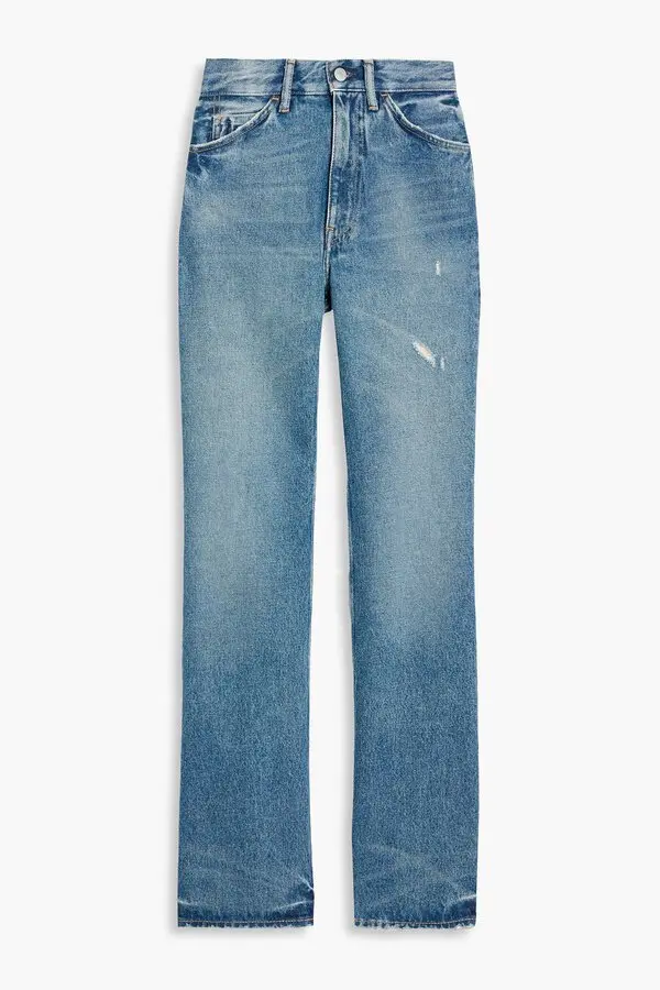Acne Studios Distressed High-rise Straight-leg Jeans