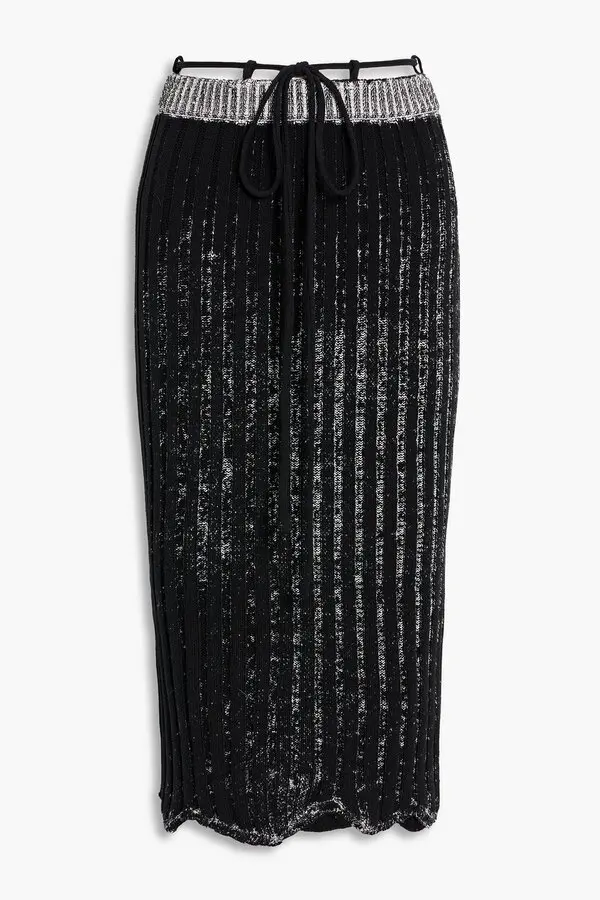 Acne Studios Ribbed Cotton-blend Midi Skirt