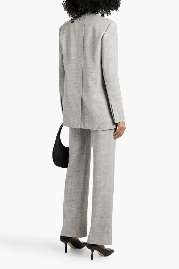 Proenza Schouler Hadley Double-breasted Tweed Blazer - Light Gray