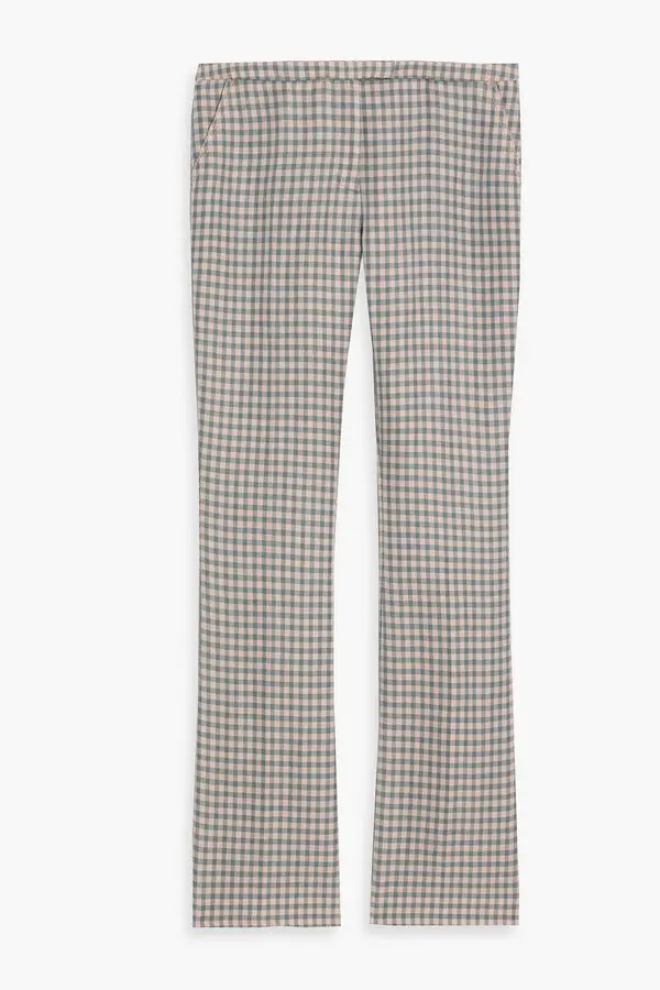 Acne Studios Gingham Linen-blend Jacquard Flared Pants