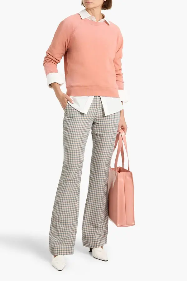 Acne Studios Gingham Linen-blend Jacquard Flared Pants