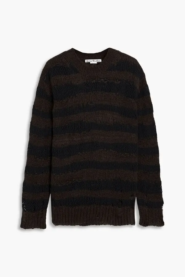 Acne Studios Distressed Striped Knitted Sweater