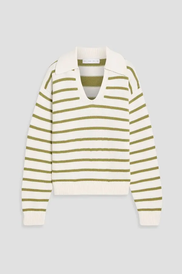 Proenza Schouler Murphy Striped Cotton And Cashmere-blend Sweater - Ivory