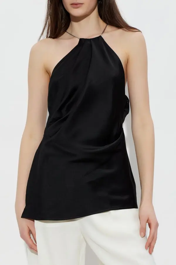 Victoria Beckham Satin Draped Top