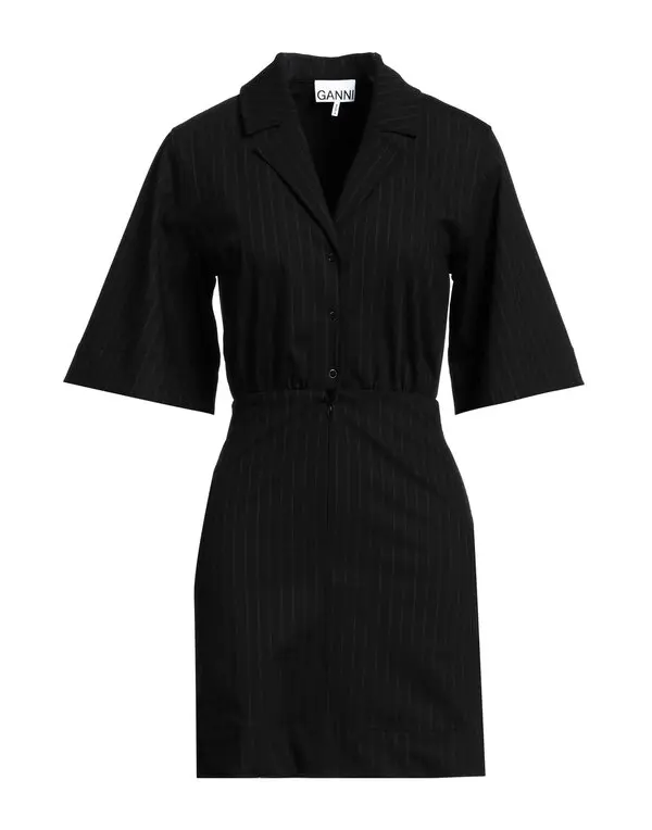 GANNI Mini Bodycon Pinstriped Dress