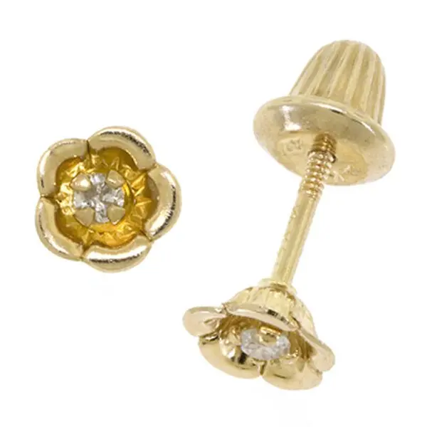 Benbridge Baby Diamond Flower 14k Earrings - Yg