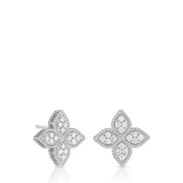 Roberto Coin Princess Flower Diamond Earrings - Wg