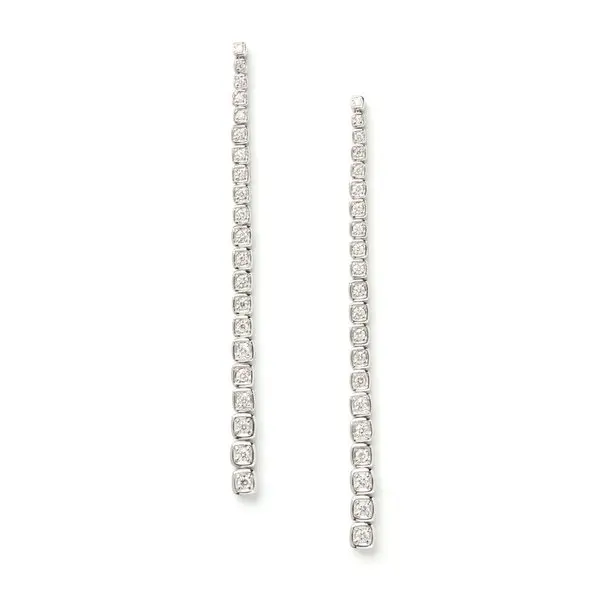 Benbridge Diamond Drop Earrings In 14k White Gold - Wg