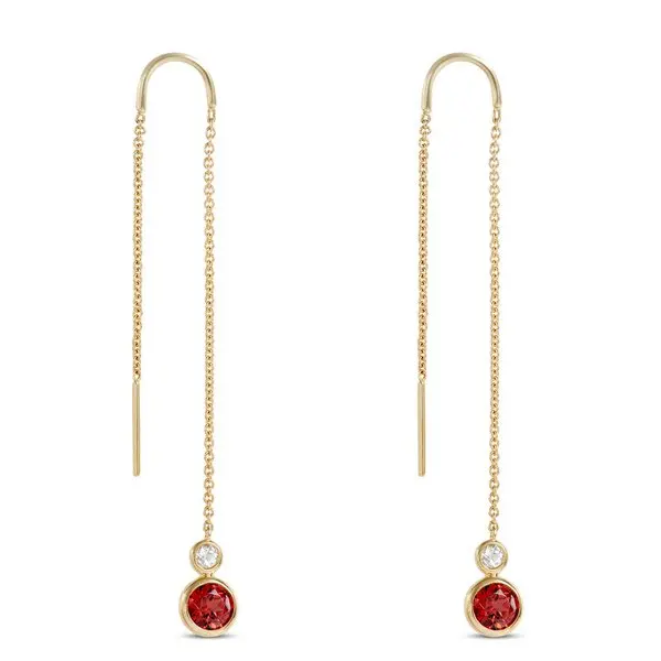 Benbridge Garnet And White Topaz Threader Earrings - Red