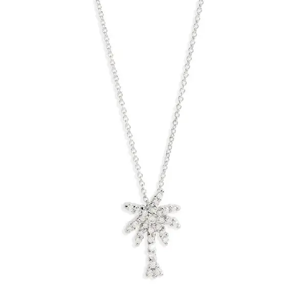 Roberto Coin Tiny Treasures Diamond Palm Tree Necklace - Wg