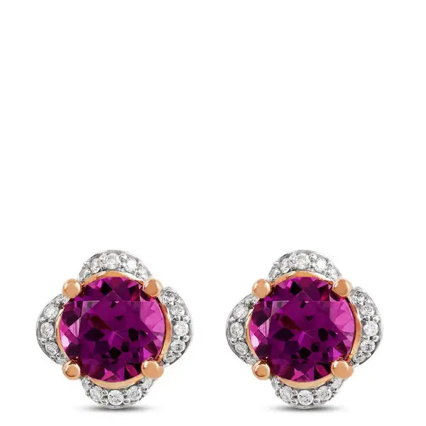 Benbridge Garnet And Diamond Stud Earrings - Red