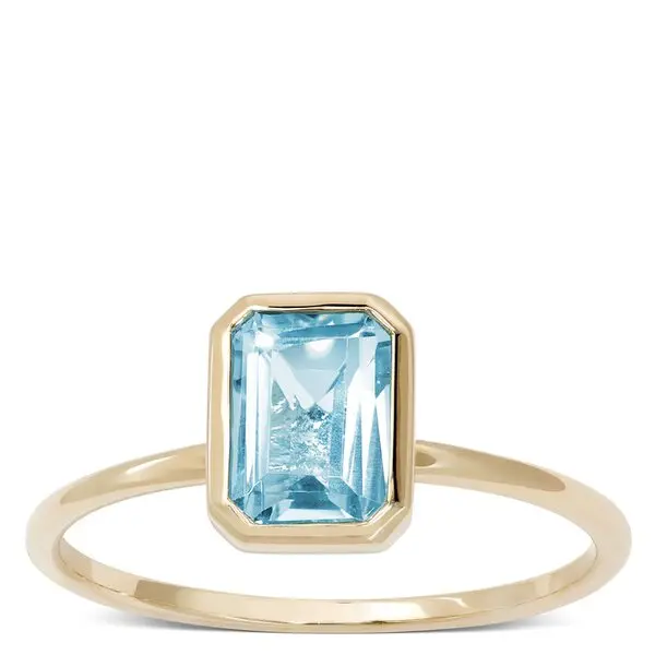 Benbridge Rectangle Bezel Set Topaz Ring - Blue