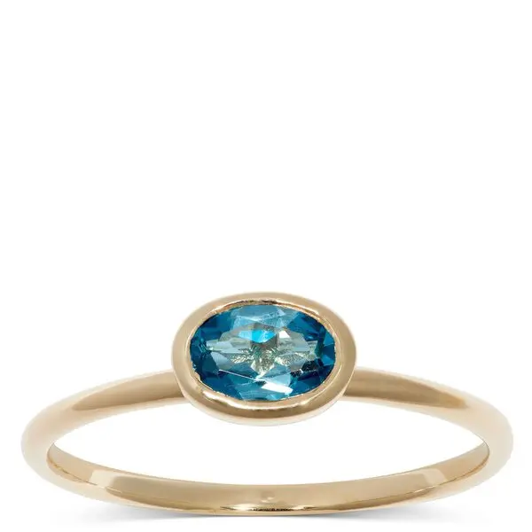 Benbridge Oval Topaz Ring In 14k Yellow Gold - Blue