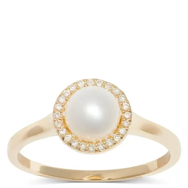 Benbridge Freshwater Cultured Pearl And Diamond Ring - White