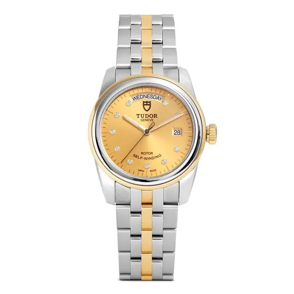 TUDOR Glamour Date+day 39mm Watch - 18k Stainless Steel