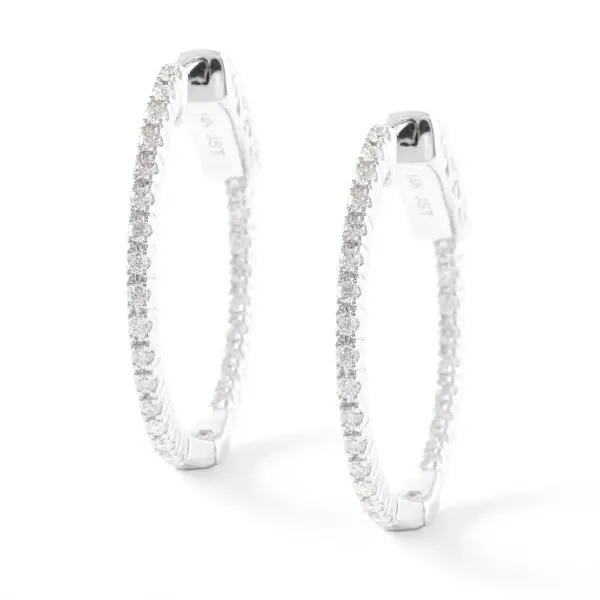 Benbridge Diamond Inside Out Hoop Earrings - H-j