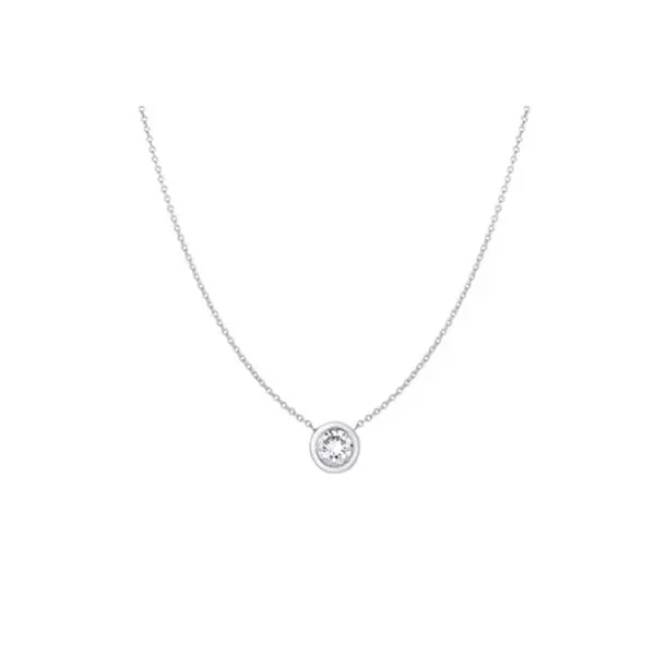 Roberto Coin Diamond Bezel Set Pendant Necklace - Wg