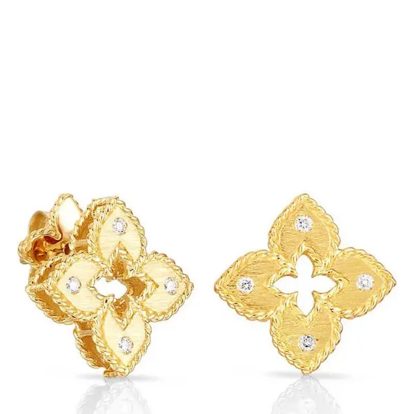 Roberto Coin Petite Venetian Princess Diamond Earrings - Yg