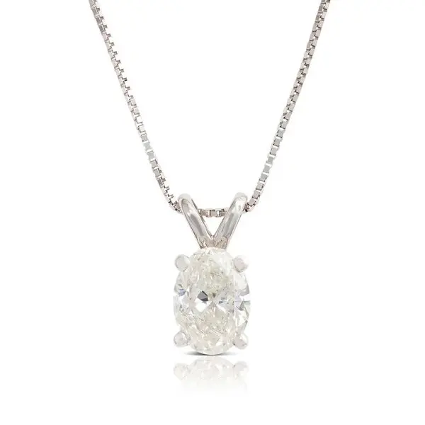 Benbridge 3/4 Ct. Oval Diamond Solitaire Pendant - Wg