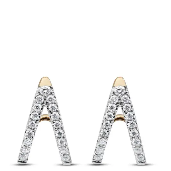 Benbridge Diamond "v" Hoop Earrings - Yg