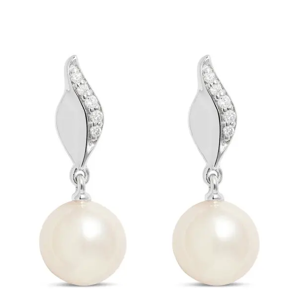 Benbridge Cultured Pearl And Diamond Drop Earrings - White