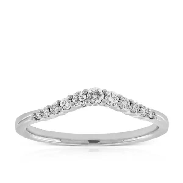 Benbridge 14k White Gold Graduated Diamond Contour Band - Wg