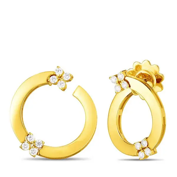 Roberto Coin Love In Verona Diamond Circle Earrings - Yg
